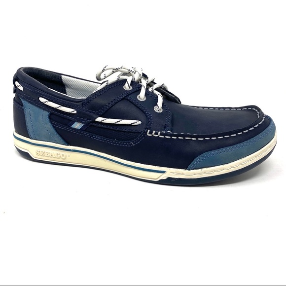 Sebago | Shoes | Sebago Triton Three Eye Boat Shoe Blue Night | Poshmark